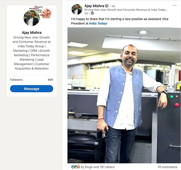 Ajay Mishra elevated to AVP, Consumer Revenue at India Today Group